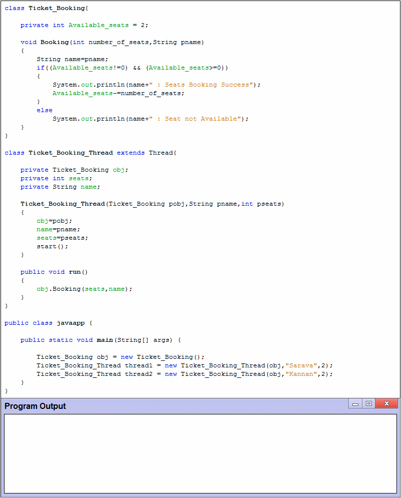 Easy Java Learn: Multithreading : synchronized Method (Example 2) Easy Java Learn: Multithreading : synchronized Method (Example 2)