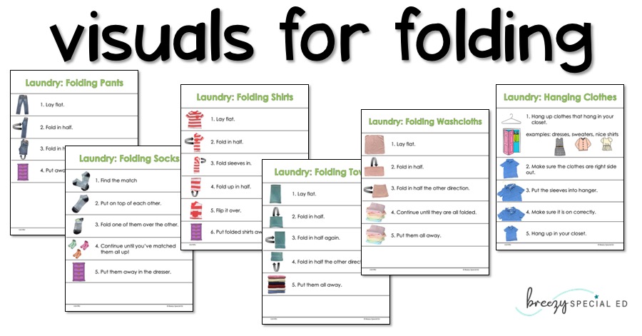 Life Skill Laundry Visuals for Special Education - Breezy Special Ed