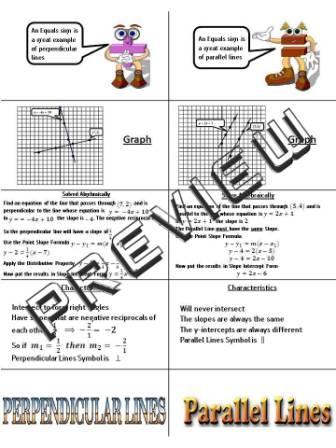 Parallel And Perpendicular Lines Foldable
