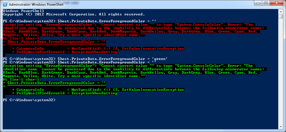 Use-Powershell: Change error messages text color Use-Powershell: Change error messages text color