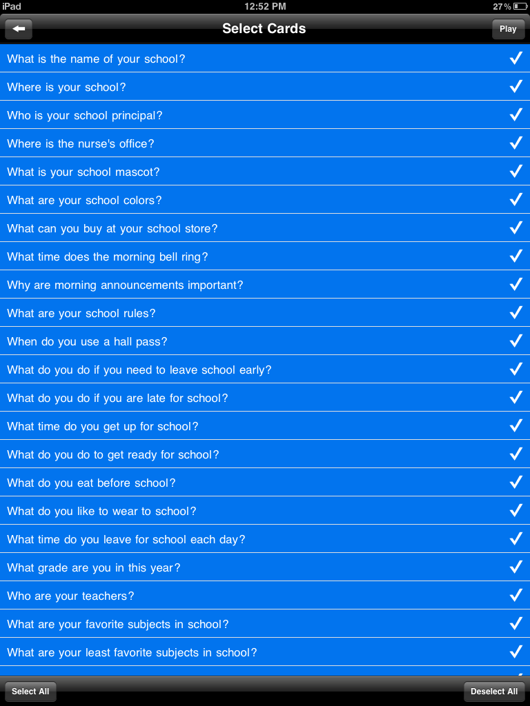 Introducing: "Wh" Questions at School Fun Deck App - Speech Time Fun ...