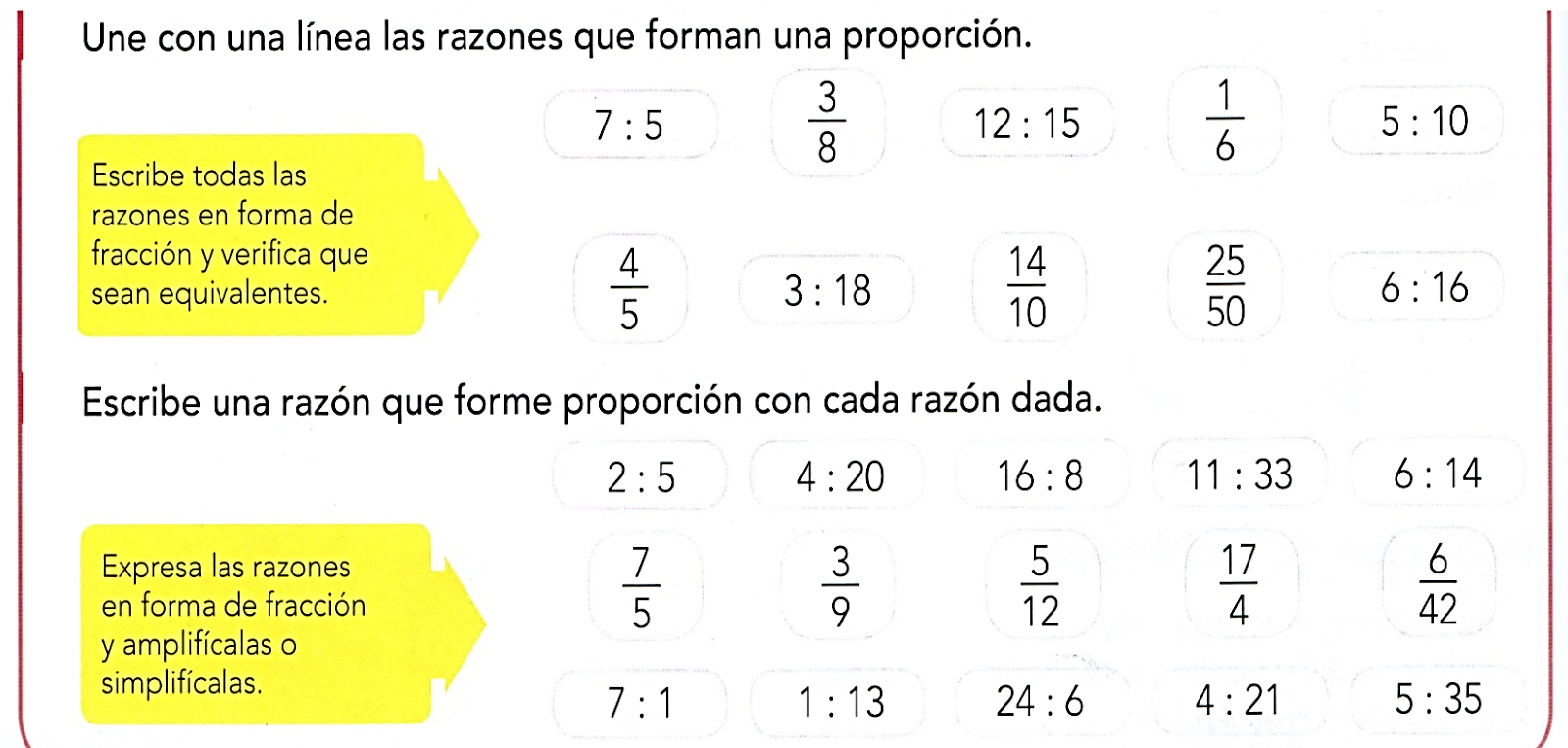 QUINTO GRADO : RAZONES Y PROPORCIONES