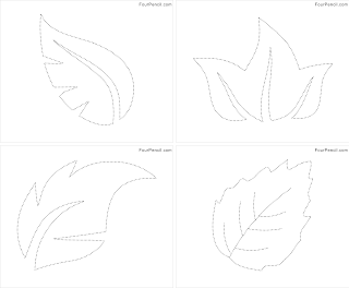 Four Dotted: Free printable Leaf dotted drawing worksheet/activity for kids