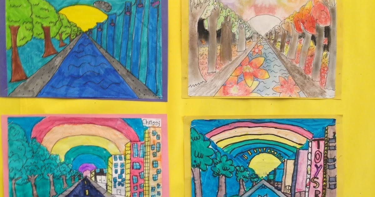 One Teacher's Adventures: One Point Perspective Art Project - Grade 4