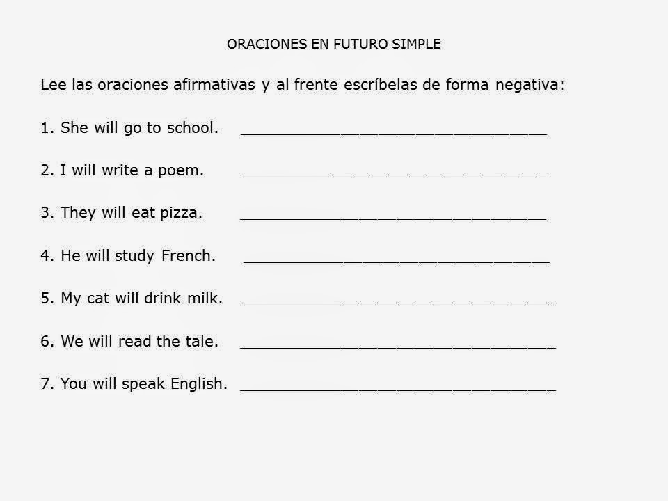 Escribe fácil en inglés: EJERCICIOS PROPUESTOS FUTURO SIMPLE