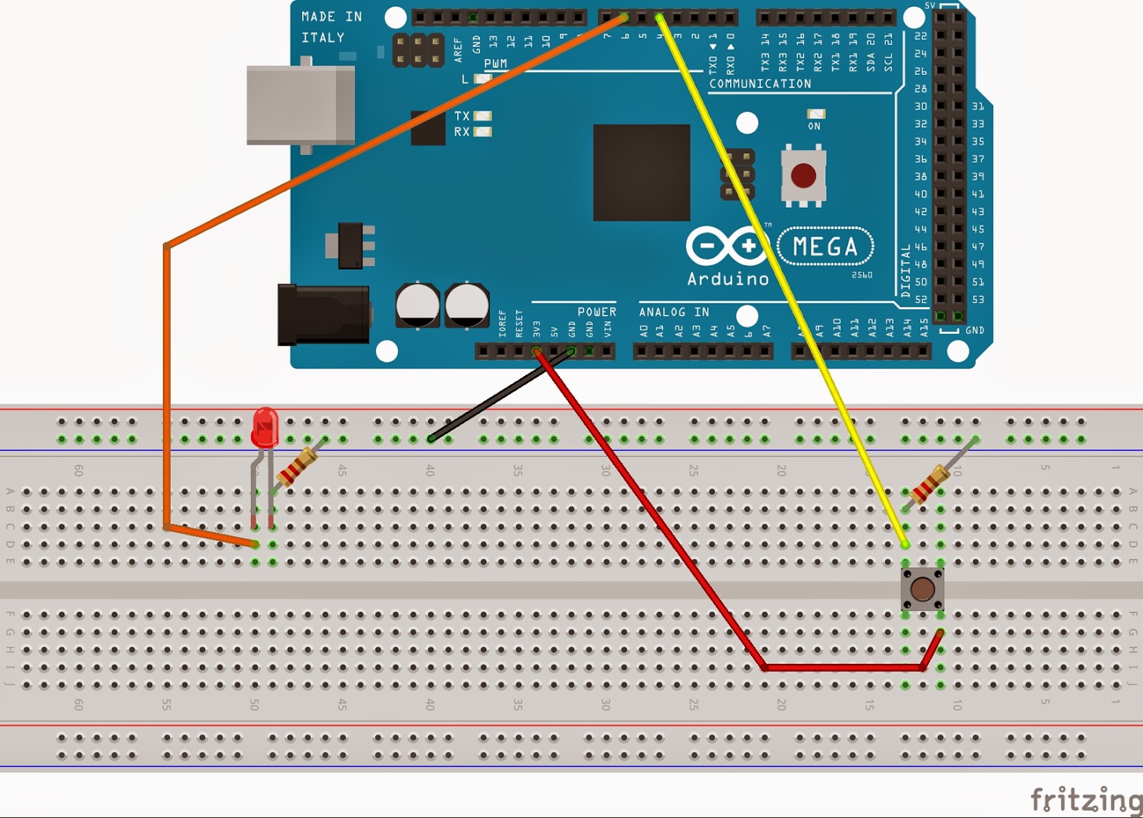 Curso Arduino Mega: Botón enciende LED Curso Arduino Mega: Botón enciende LED