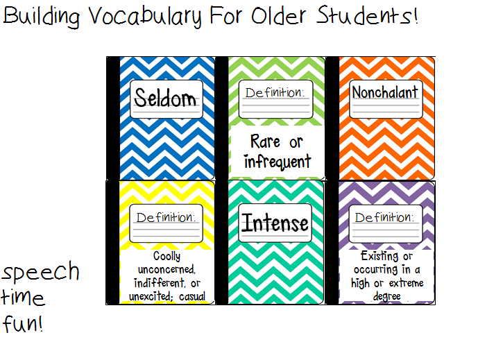 Building Vocabulary For Older Students! - Speech Time Fun: Speech and ...