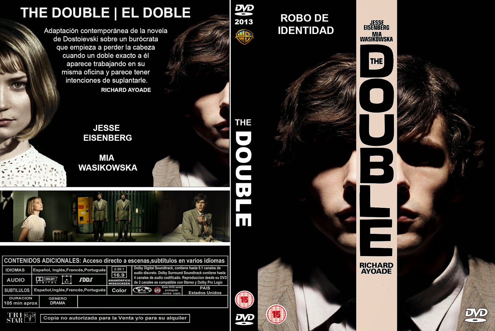 PB | DVD Cover / Caratula FREE: THE DOUBLE - DVD COVER 2013 ESPAÑOL (*)