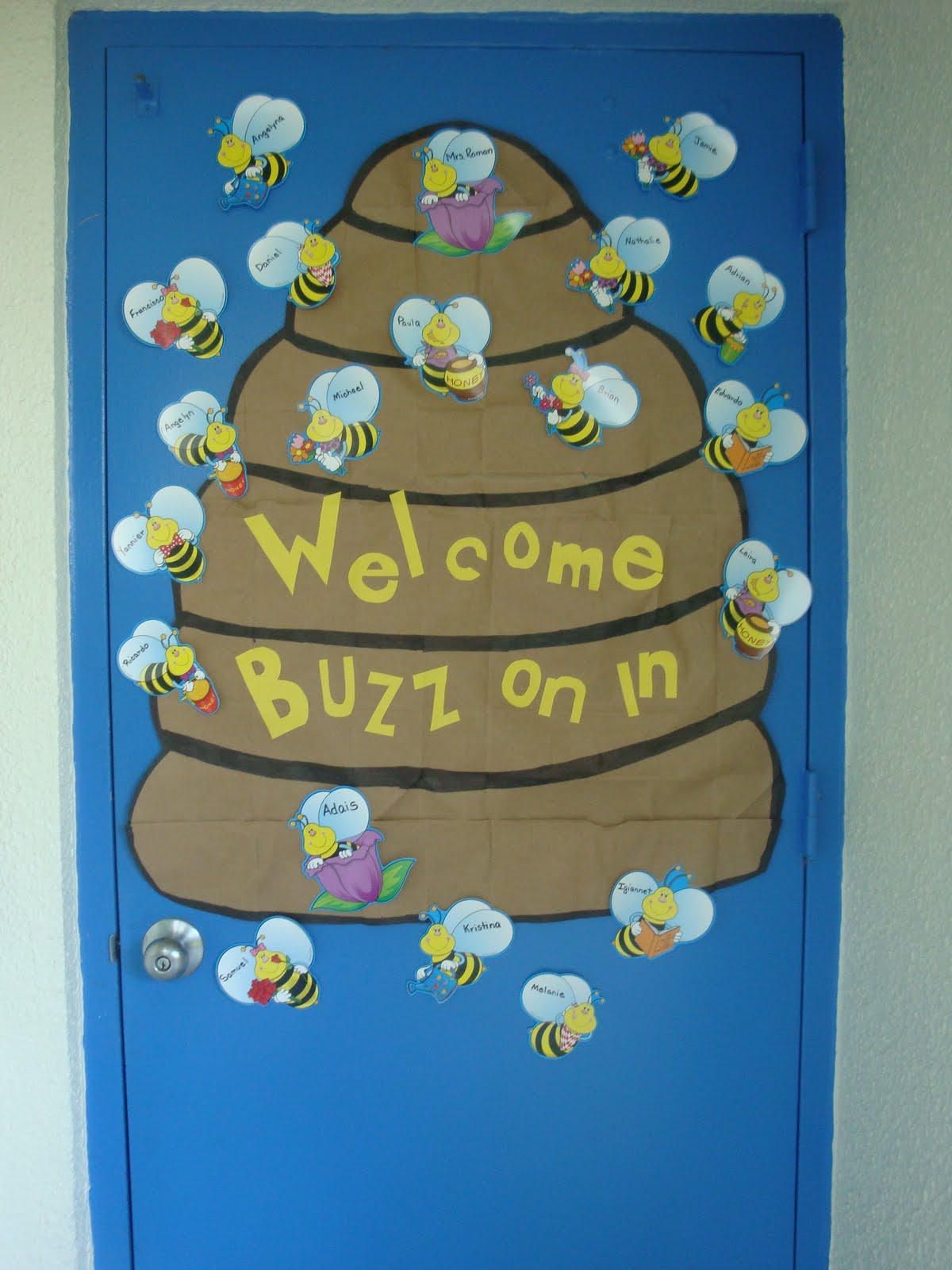 Bee themed classroom on Pinterest | Bee Theme, Bees and Monogram Door Decor