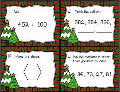 Christmas Task Cards Freebie - Second Grade Teaching Blog