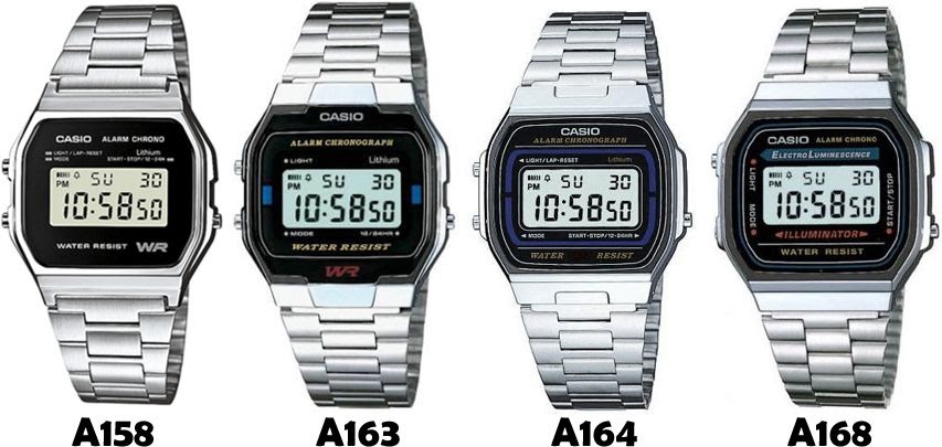 Zona Casio: ¿Los Casio A158, A163, A164 y A168 son de acero?