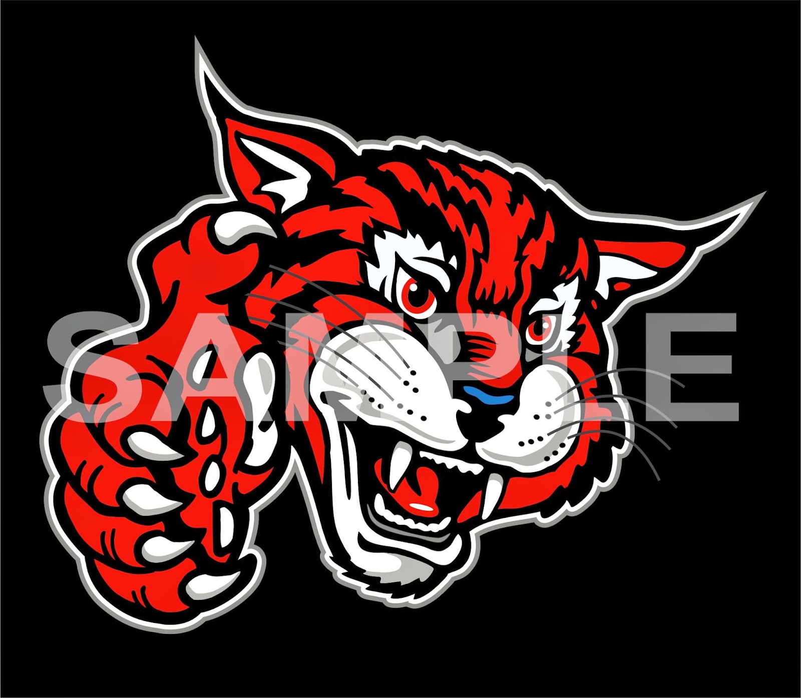EARLFERGUSONstudio: WILDCAT MASCOT WITH PAW CLIP ART