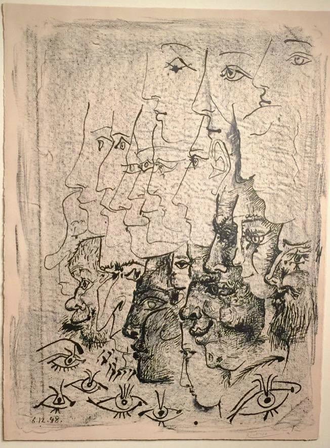 Modern & Contemporary Art Collection: Pablo Picasso - "Étude de Profils (Study of Profiles)"