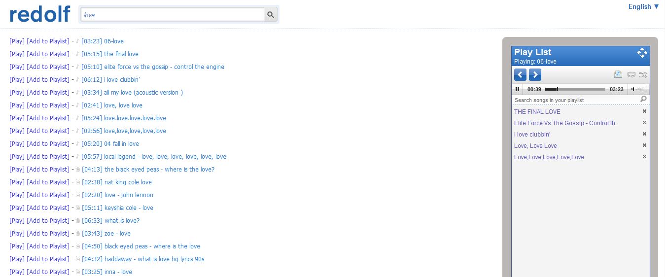 Living Online: Redolf, A Very Simple Site To Search, Listen Music