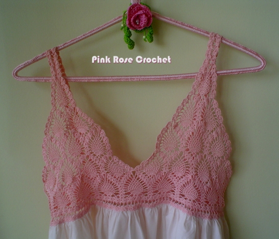 Pink Rose Crochet: Pala de Crochê com Abacaxis para Camisola Pink Rose Crochet: Pala de Crochê com Abacaxis para Camisola