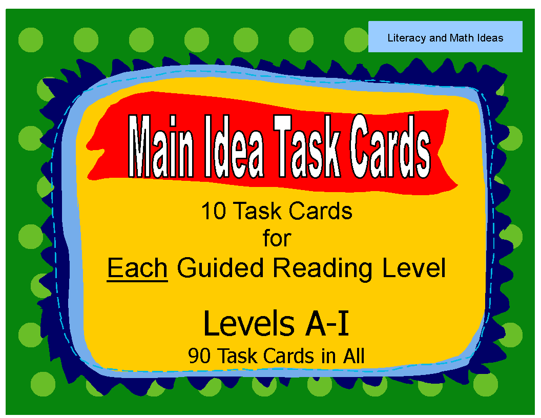 Simply Centers: Main Idea and Inference Task Cards for Each Guided ...