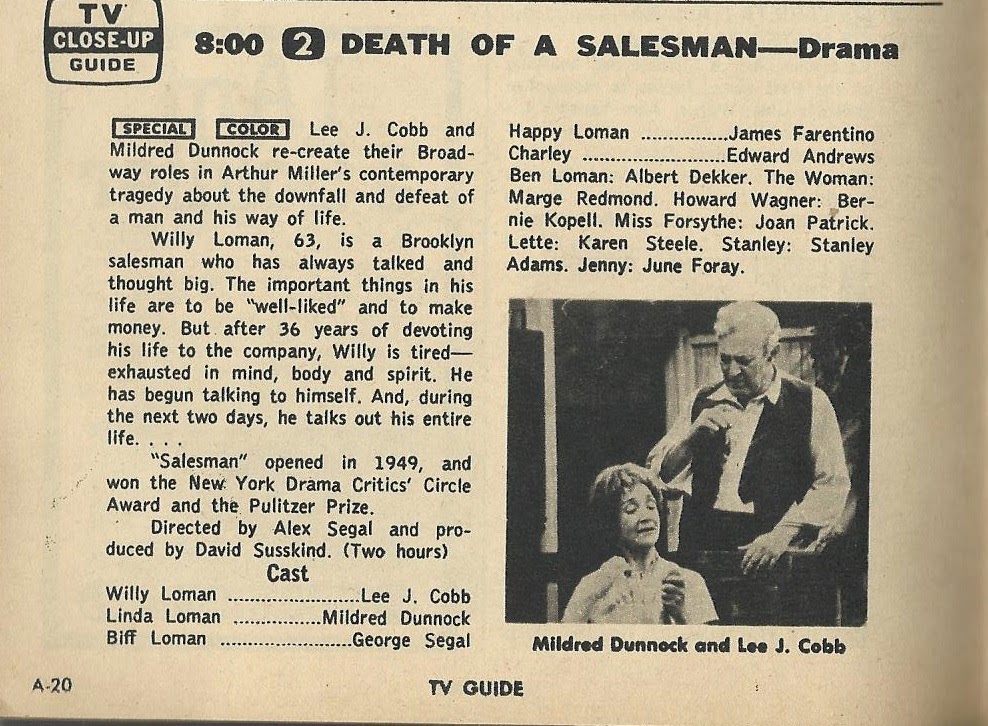 The TV Guide Historian: Death of a Salesman Close Up