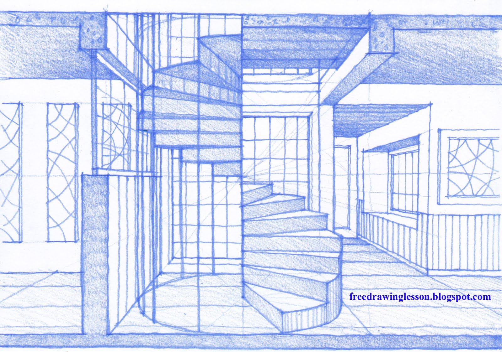 How To Draw A Spiral Staircase San Francisco Chronicle freedrawinglesson how-to-draw-a-spiral-staircase-san-francisco-chronicle-freedrawinglesson