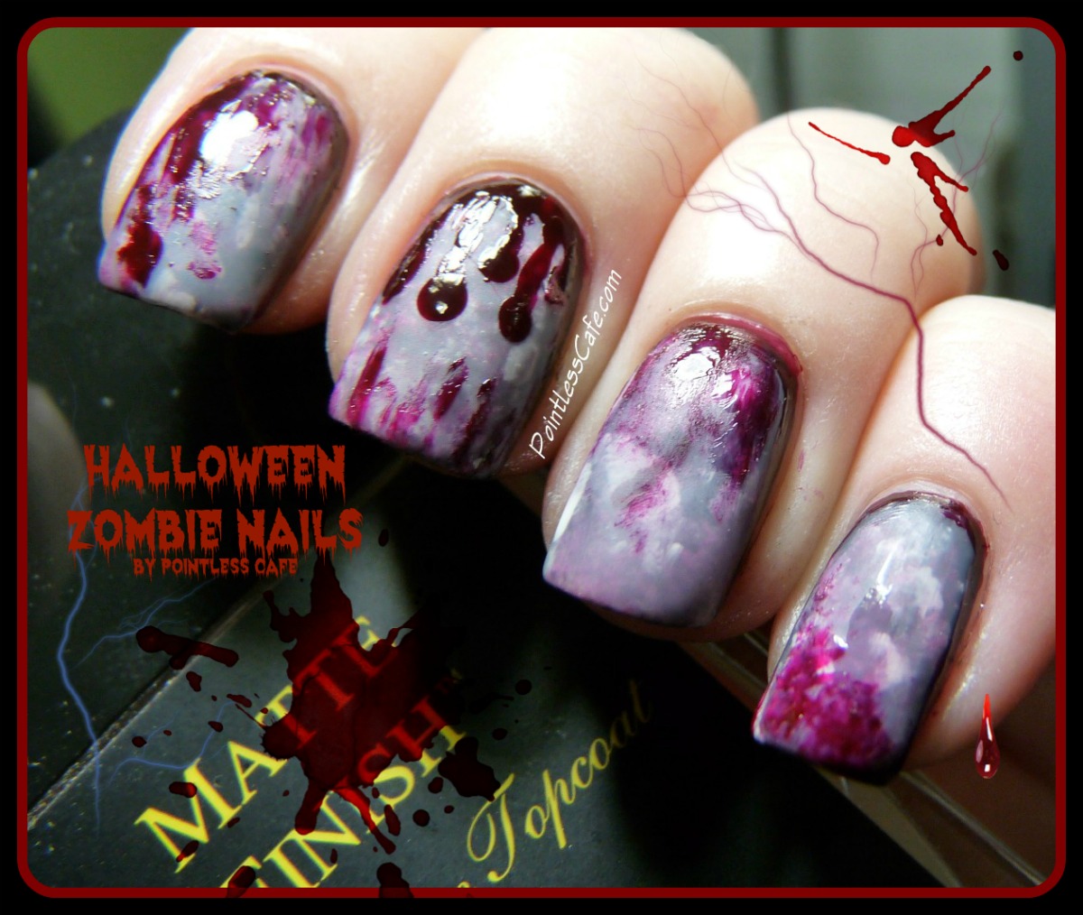 Halloween Nail Art - Zombie Nails! | Pointless Cafe