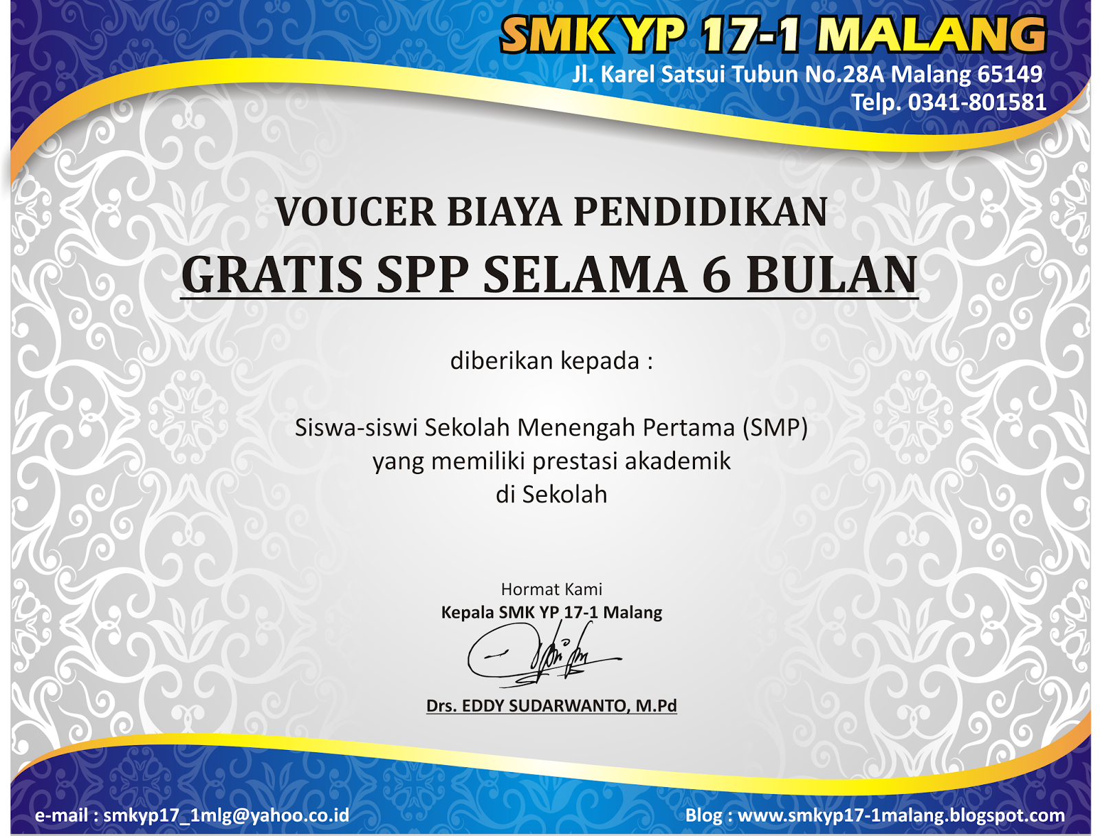 SMK YP 17-1 MALANG: VOUCHER BIAYA PENDIDIKAN