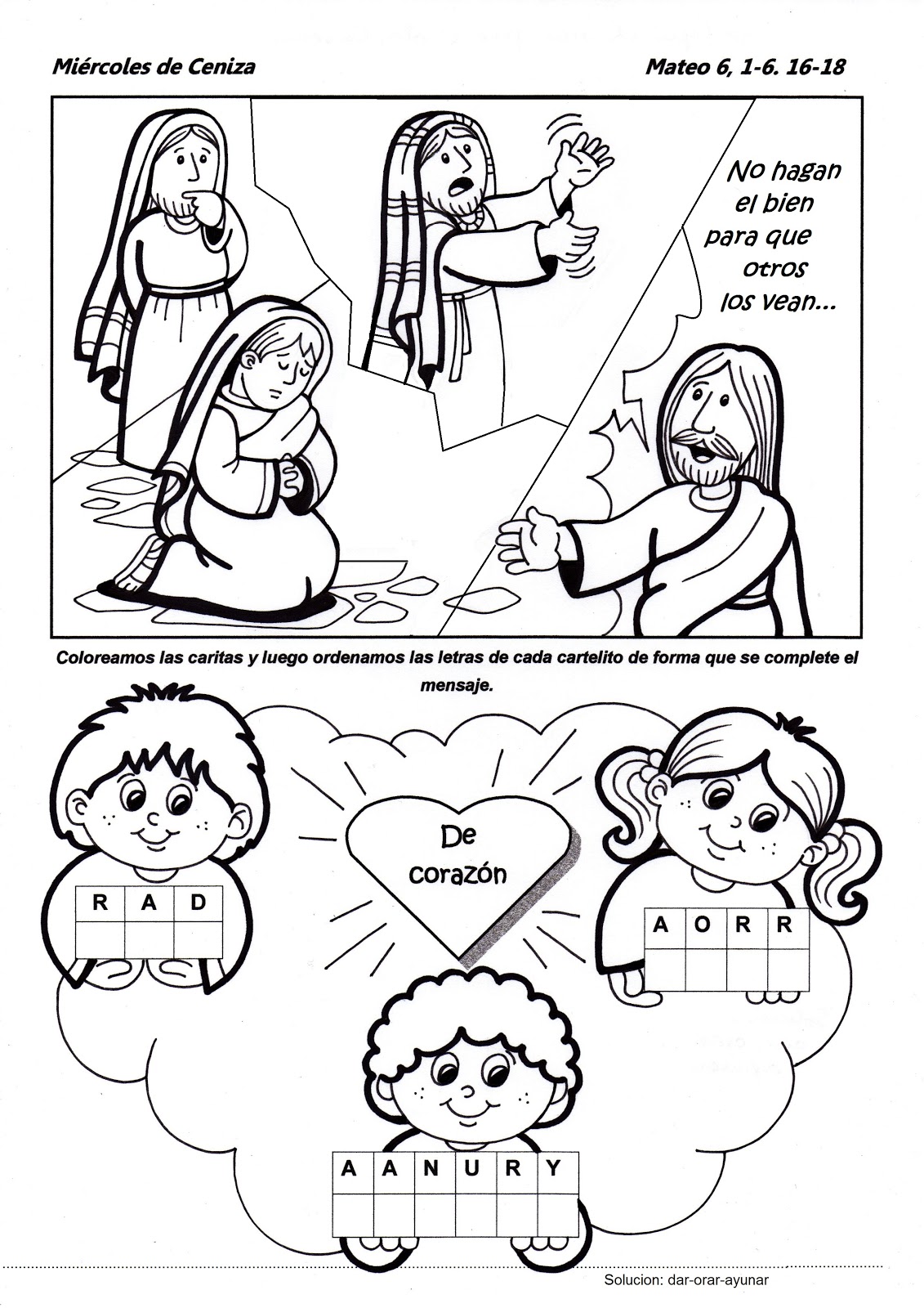 Educar con Jesús: Miércoles de ceniza (ciclo C) Educar con Jesús: Miércoles de ceniza (ciclo C)