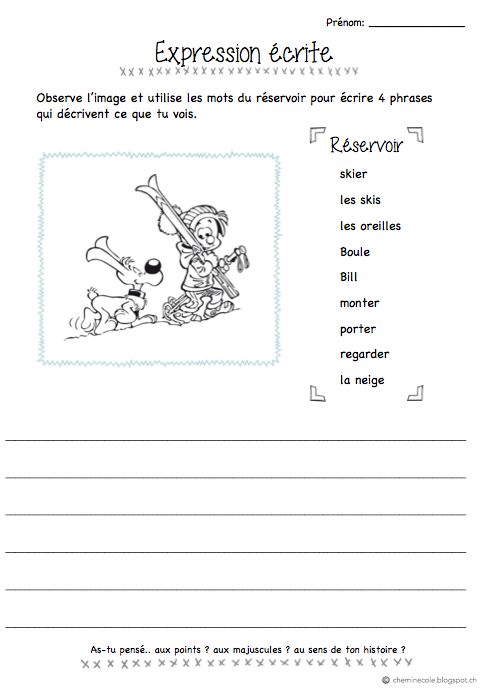 Sur le chemin de l'école: Expression écrite d'hiver