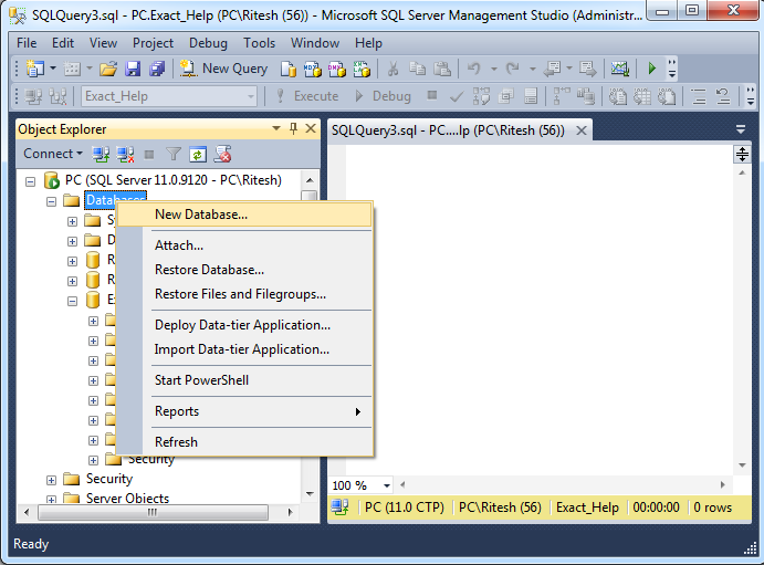 Exact Help: Create memory optimized table in ssms in sql server 2014 Exact Help: Create memory optimized table in ssms in sql server 2014
