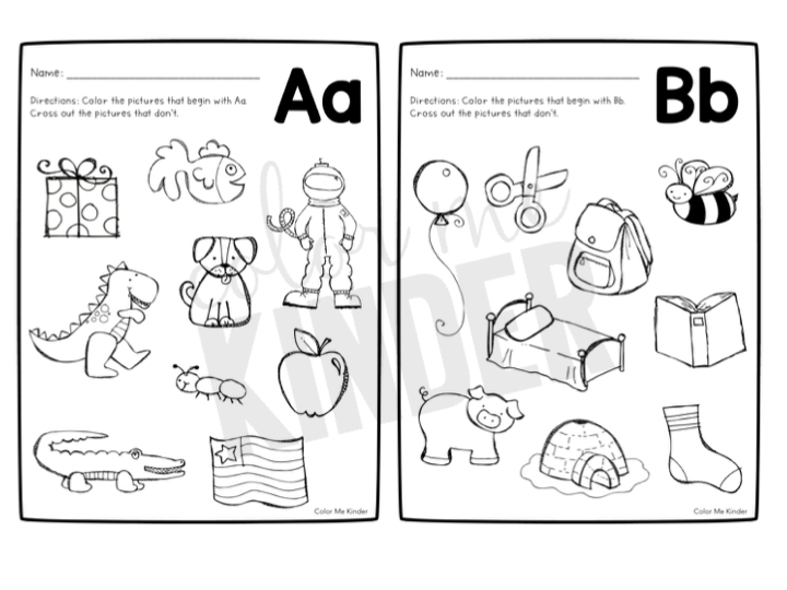 Color it! Beginning Sounds Printable Pack Giveaway | Color Me Kinder