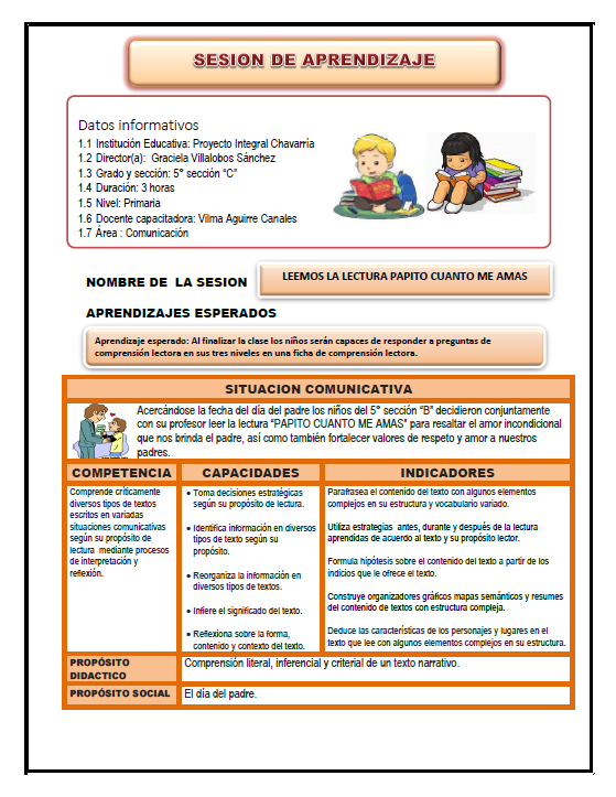 LAPICILLO DIDÁCTICO: SESIÓN DE APRENDIZAJE COMUNICACIÓN PARA PRIMARIA LAPICILLO DIDÁCTICO: SESIÓN DE APRENDIZAJE COMUNICACIÓN PARA PRIMARIA