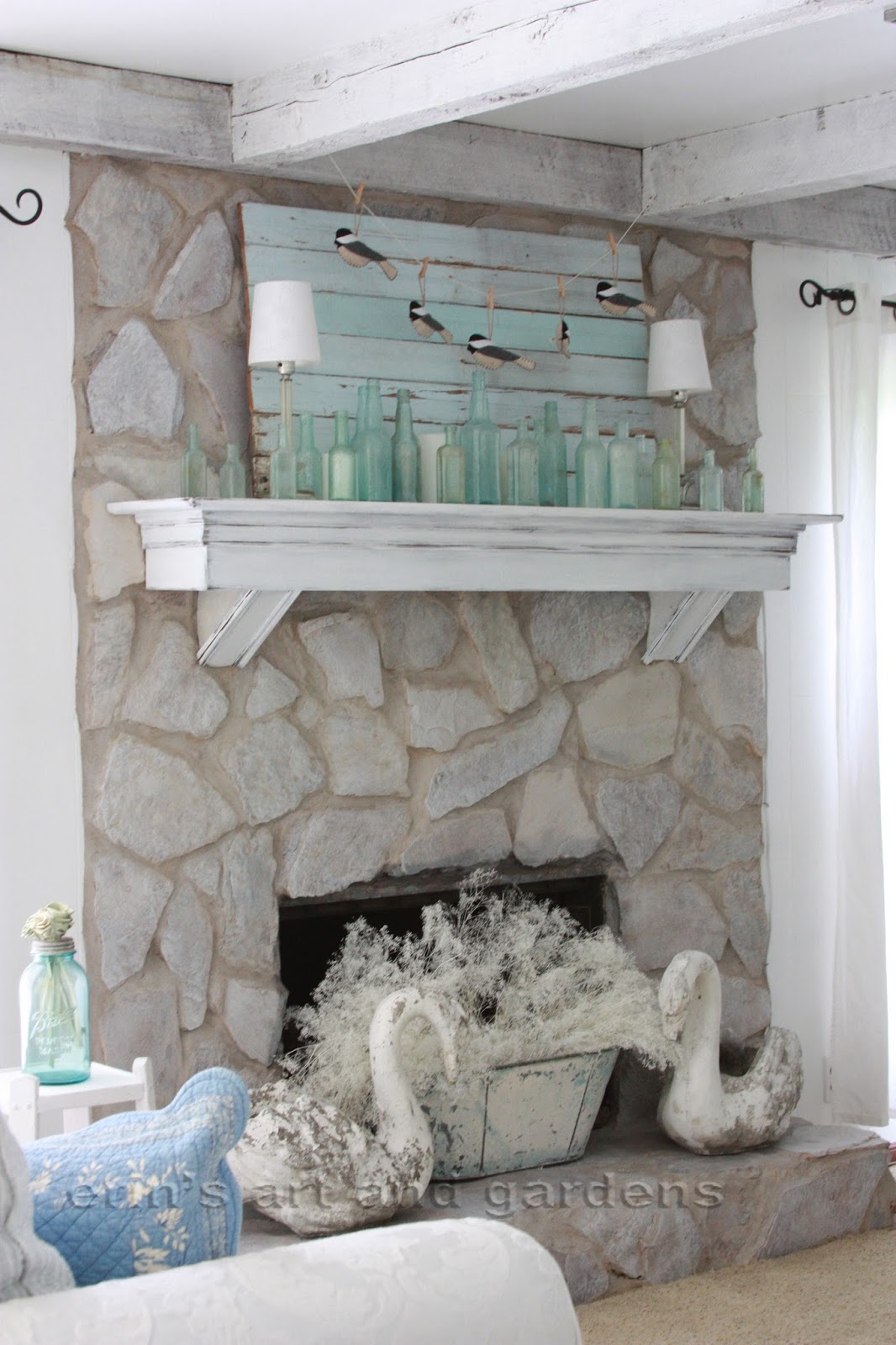 Erin s Art And Gardens Chalk Painted 1970 s Stone Fireplace erin-s-art-and-gardens-chalk-painted-1970-s-stone-fireplace