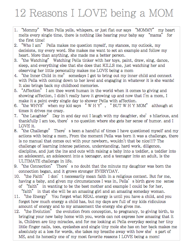 Mar & Bean: 12 Reasons Why I love being a Mom