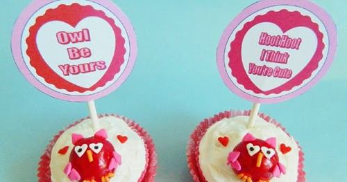My Owl Barn: Easy Valentine Owl Cupcakes+ Printables