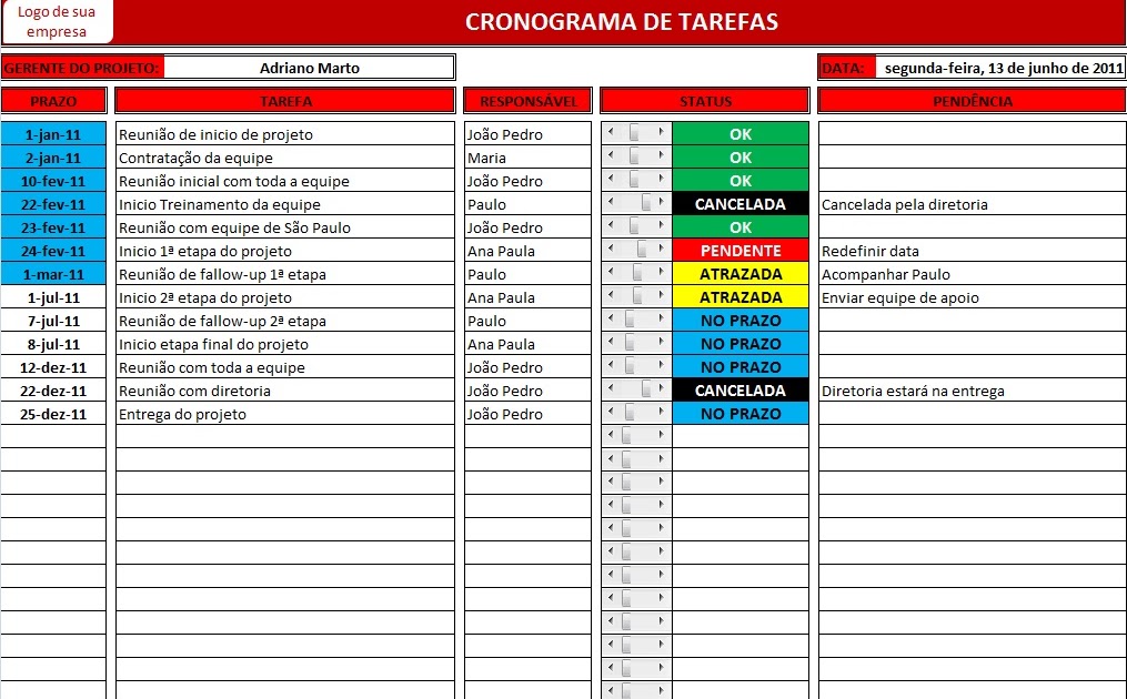 Planilha Pronta CRONOGRAMA DE TAREFAS PLANILHA EXCEL 54444 | The Best ... Planilha Pronta CRONOGRAMA DE TAREFAS PLANILHA EXCEL 54444 | The Best ...