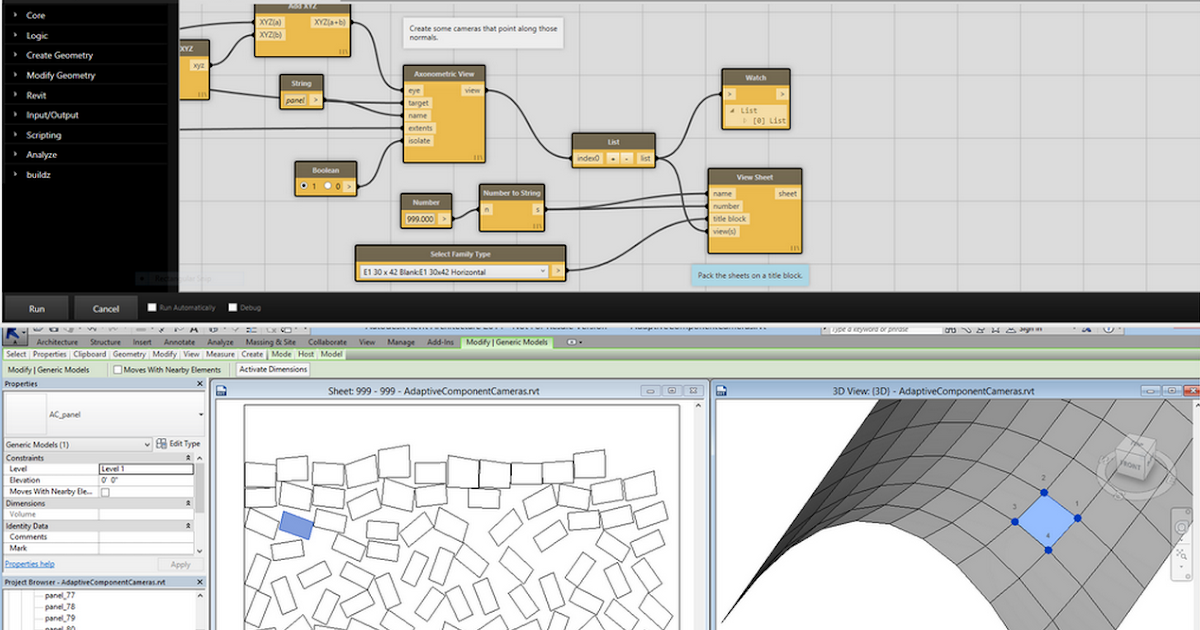 Create a View parallel to a face in Revit - Packages - Dynamo