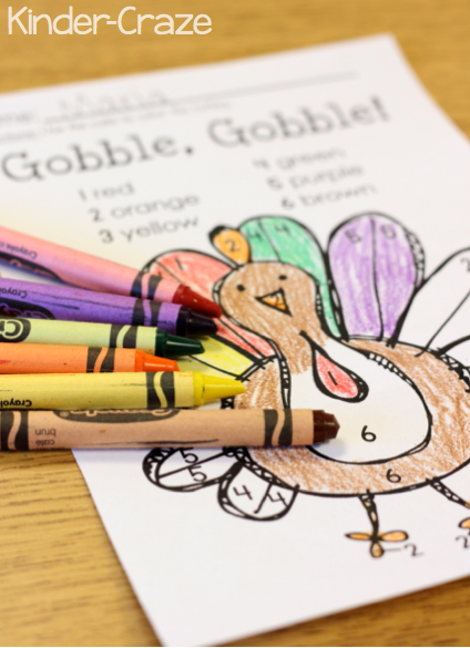 Color By Number Turkey Freebie ~ freebie-licious-WJLA-blog
