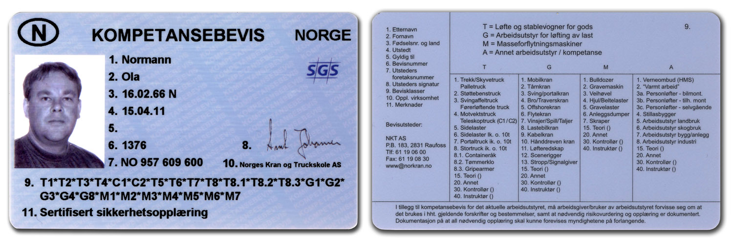 JEG VIL LÆRE NORSK SPRÅK.: Jeg har lyst til denne jobb. ( Truckførerbevis eller Kompetansebevis )