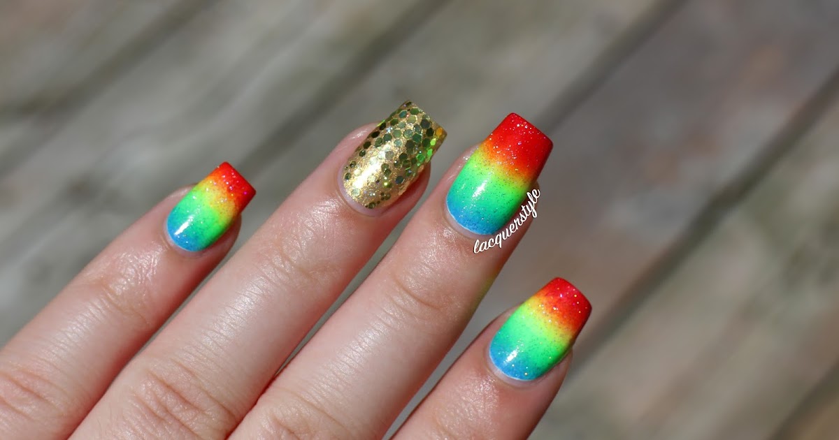 Lacquerstyle.com: Rainbow Gradient Nails + Tutorial!