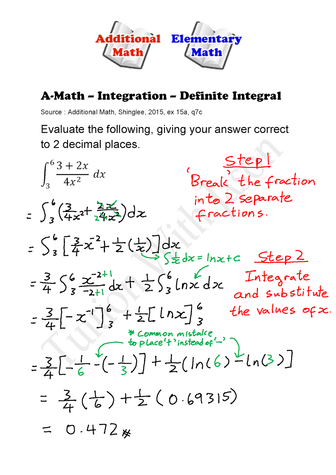 A-Math - Integration - Definite Integral | Singapore Additional Math (A ... A-Math - Integration - Definite Integral | Singapore Additional Math (A ...