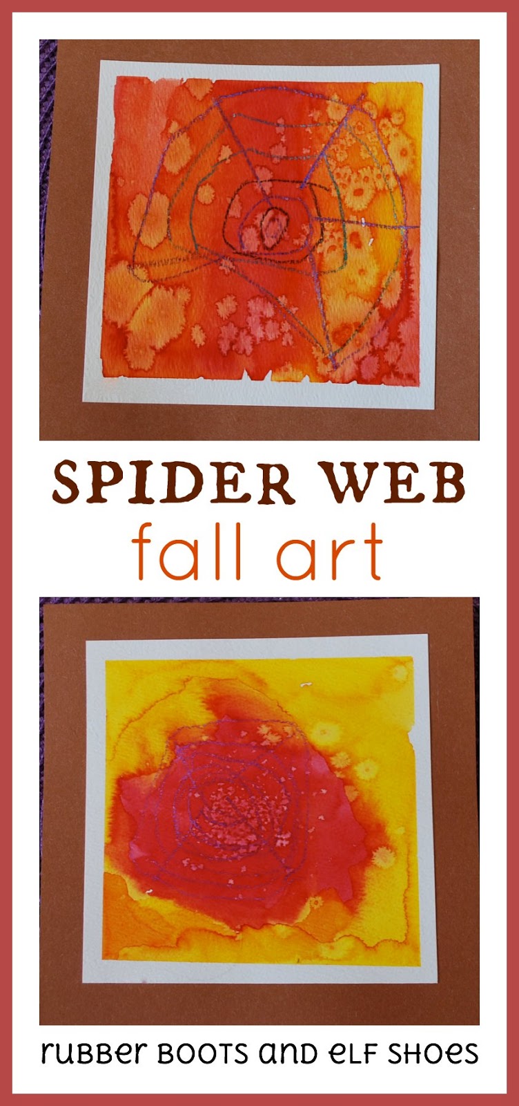 spider web art project - rubber boots and elf shoes