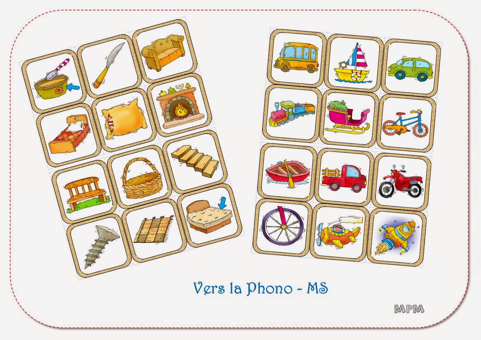 Phonologie - imagier de la maison et des transports