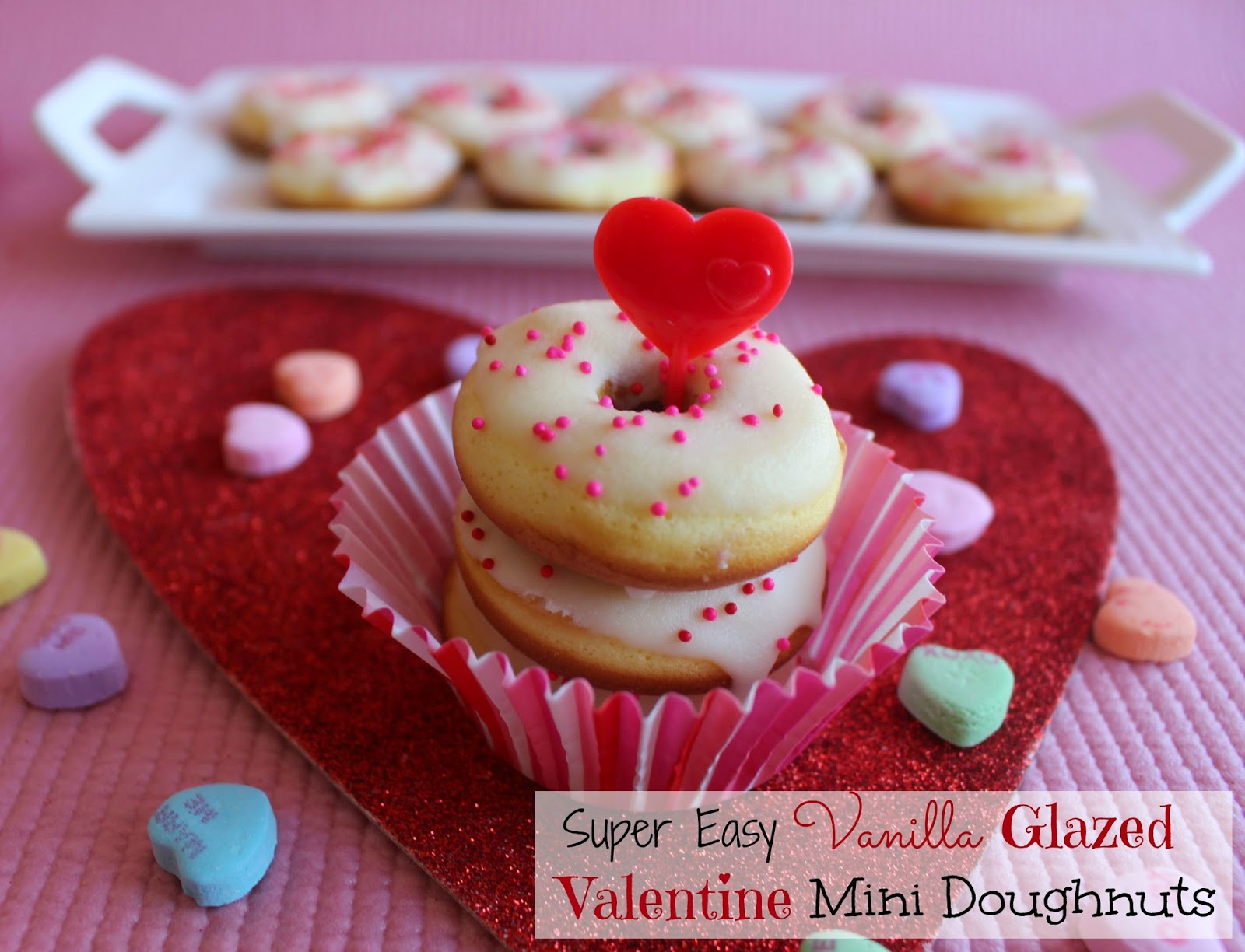Super Easy Vanilla Glazed Valentine Mini Doughnuts - First Time Mom and ...