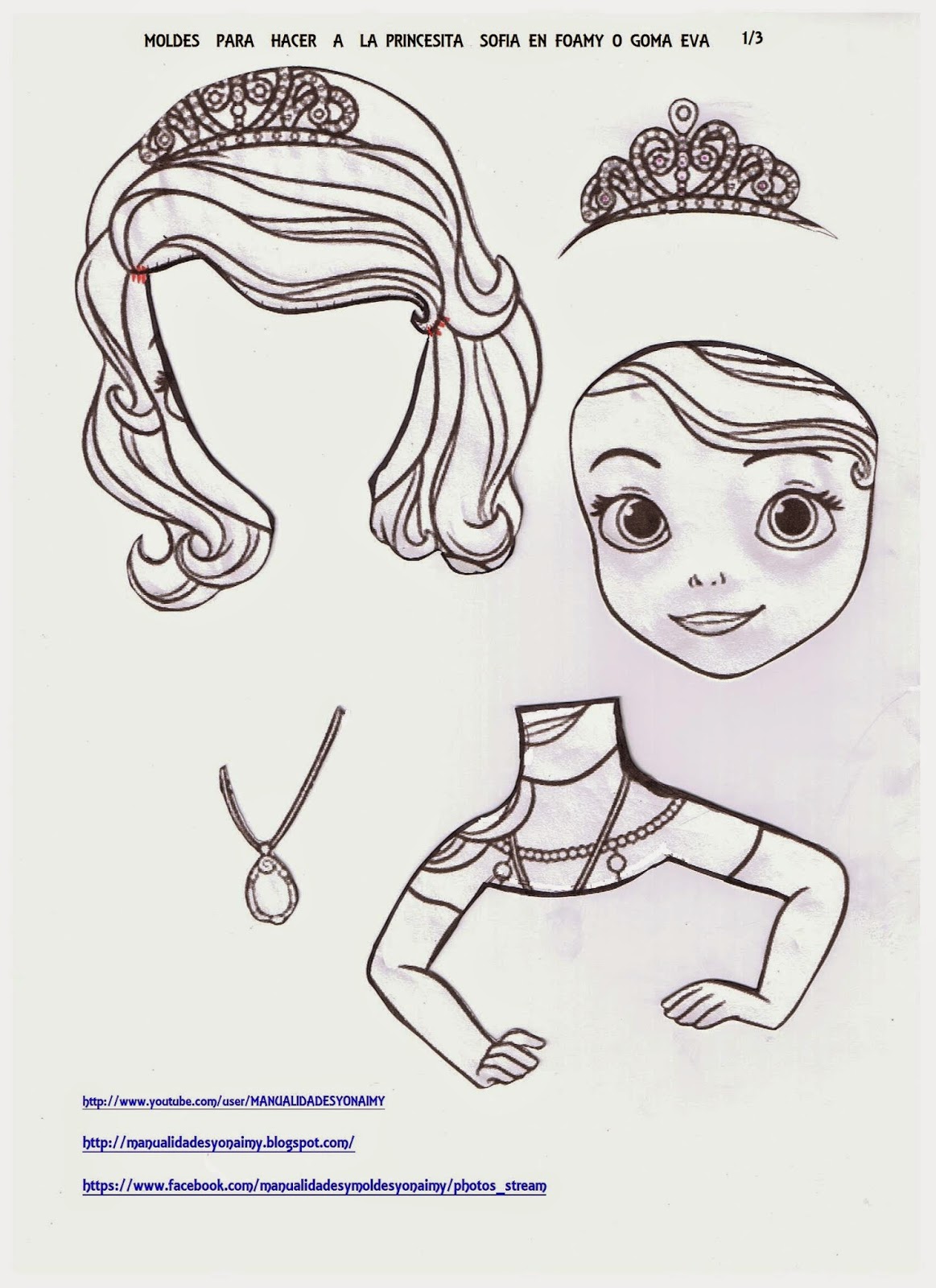 Manualidades de la princesa sofia moldes - Imagui