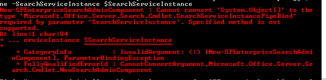 My SharePoint Experience: Search Service Application : "Cannot convert 'System.Object[]' to the ...