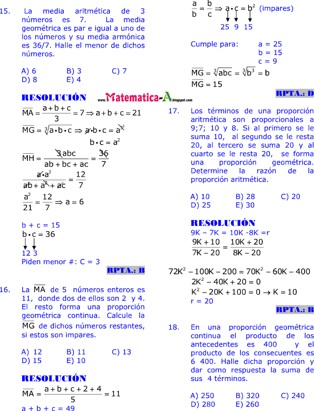RAZONES Y PROPORCIONES EJERCICIOS DESARROLLADOS IMPRIMIR GRATIS ...