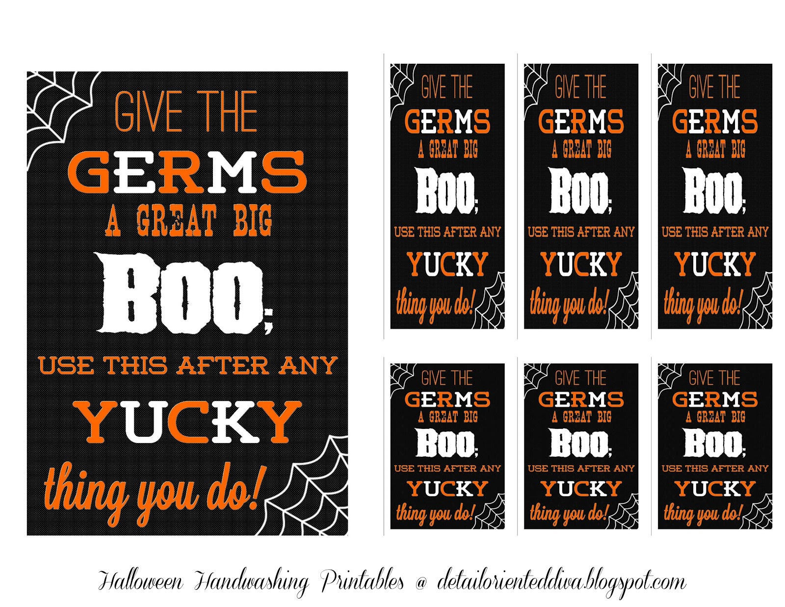 Halloween Handwashing Printable Decor or Gift