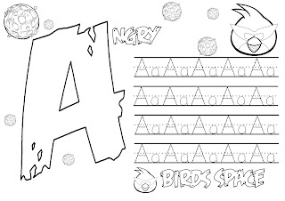 Angry Birds Space Alphabet Trace | Minister Coloring