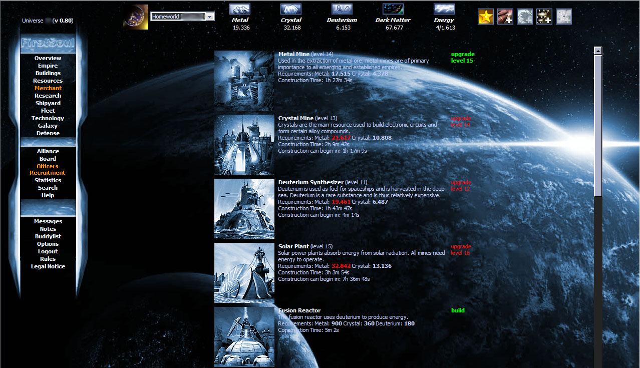 XNOVA Обзор Космической браузерной игры