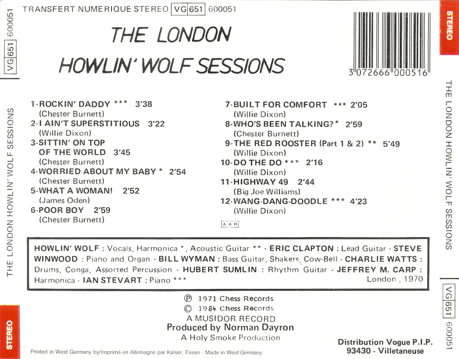 The First Pressing CD Collection: Howlin' Wolf - The London Howlin' Wolf Sessions
