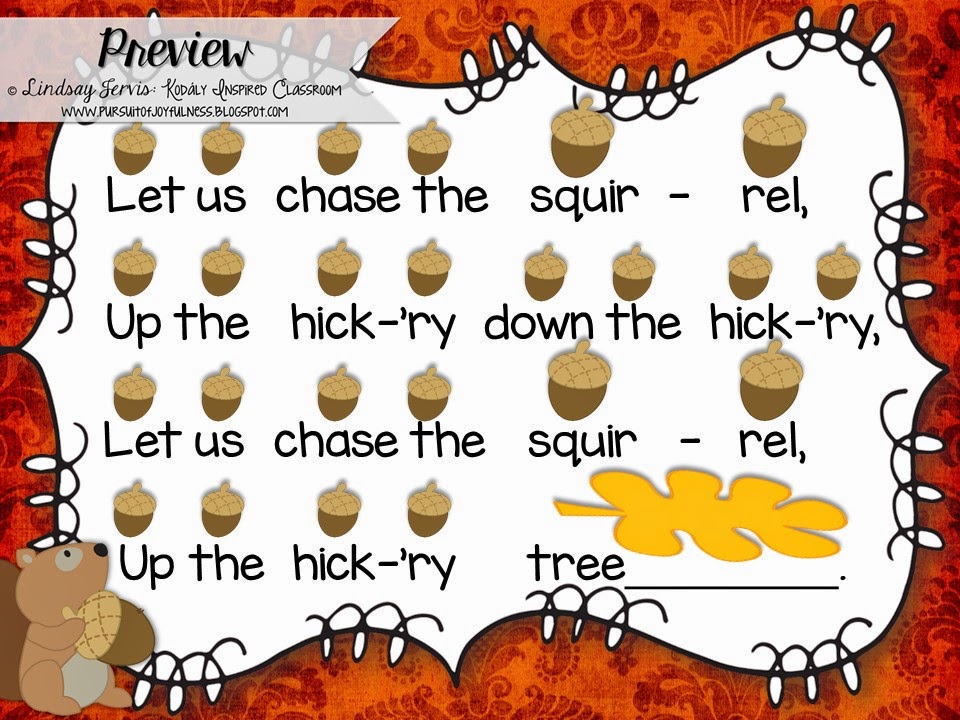 Kodaly Inspired Classroom: Folk Song Friday {Let Us Chase the Squirrel}