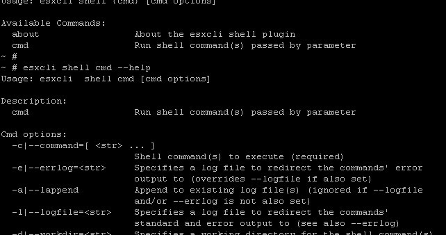 VMware Front Experience: [Updated] esxcli plugin to run shell commands (new version)